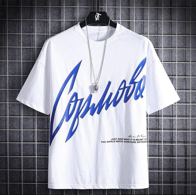 Mens Cotton Sticker Printed T-Shirt TTMPS13 - White – Tee Tall