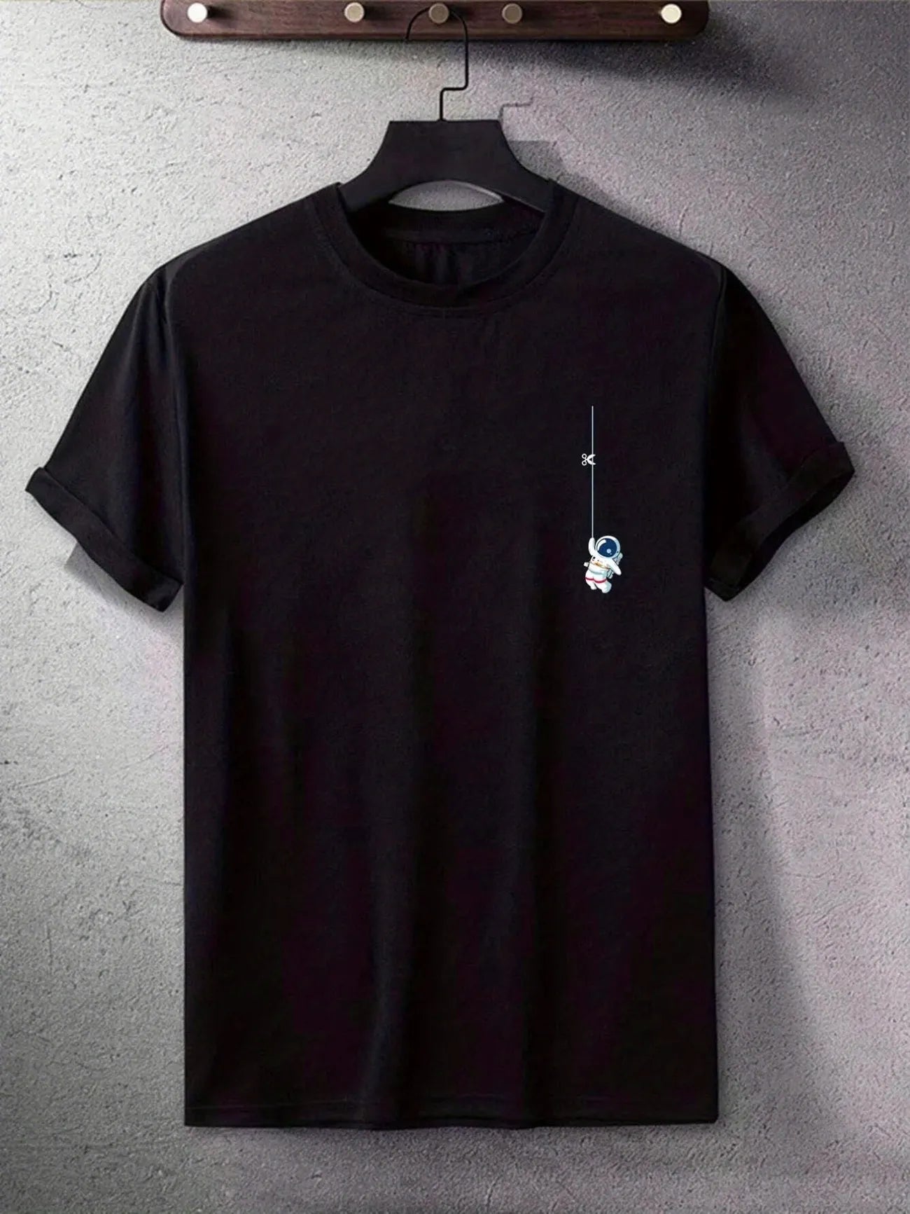Mens Cotton Sticker Printed T-Shirt TTMPS101 - Black – Tee Tall